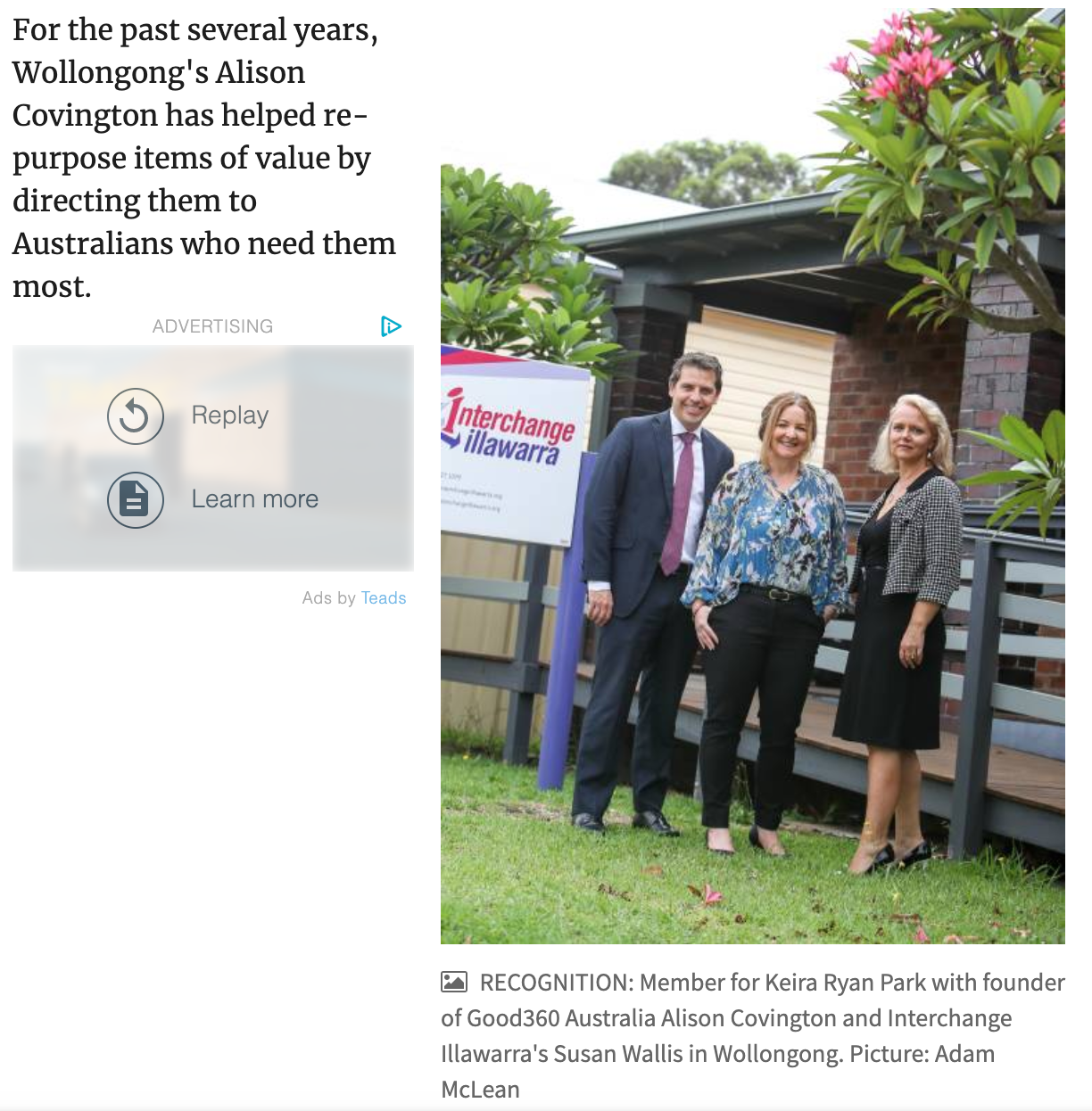 Wollongong's Alison Covington announced as a finalist in the 2020 NSW ...